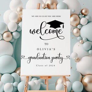 Graduation Party Welcome Sign, Grad Party Poster Sign, Graduation Yard ...