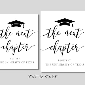 Grad Party Decor Class of 2024 Next Chapter Begins Sign Template ...