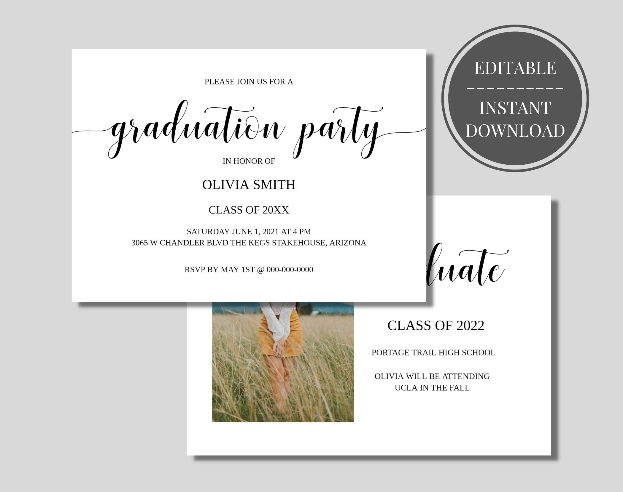 Graduation Invitation Template Simple Graduation Invitation - Etsy Canada