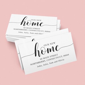 New Home Announcement Card Template: Business Card Size (digital ...