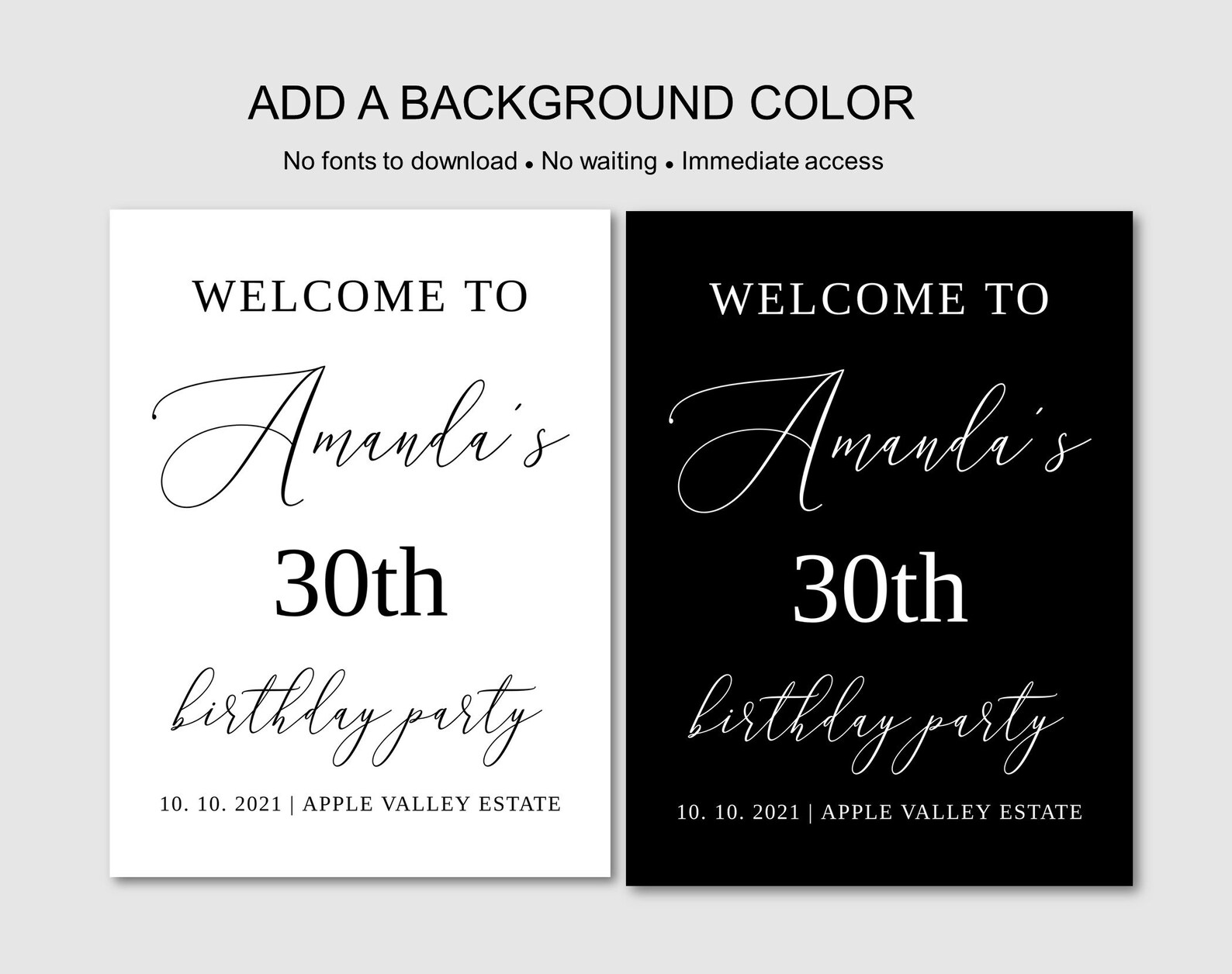 Birthday Party Welcome Sign Printable Editable Template - Etsy