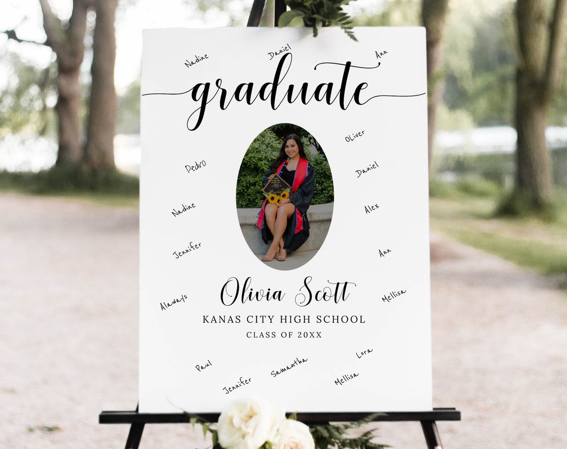 Class of 2026 Graduation Signature Poster, Guest Book Alternative ...