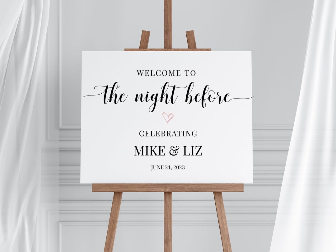 Rehearsal Dinner Welcome Sign Template: Editable Wedding Poster ...