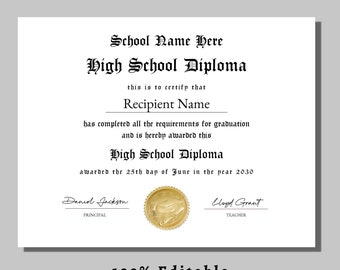 Maryland High School Diploma - Etsy