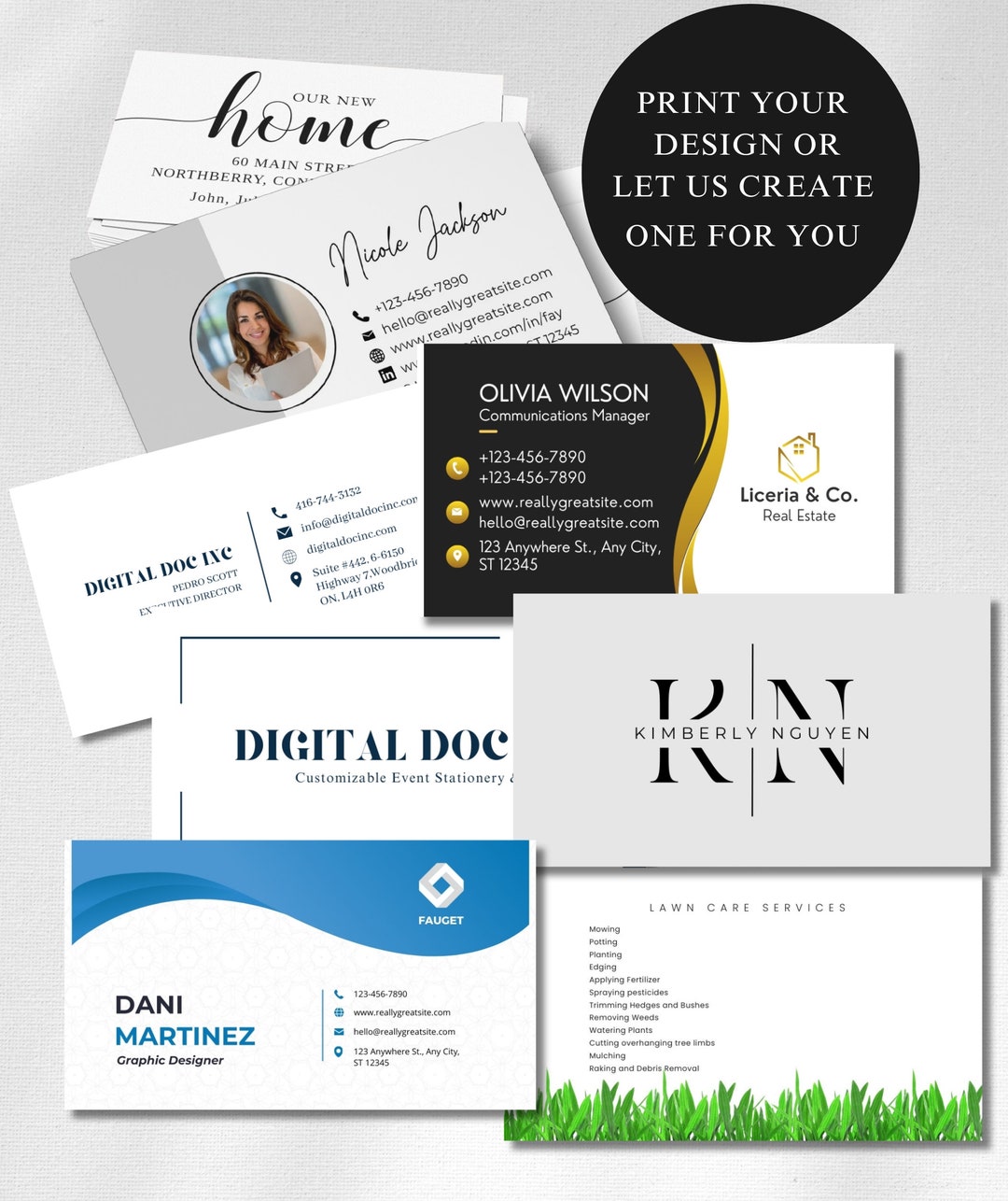 Custom Business Card Template Design and Printed, Any Business, I Will ...