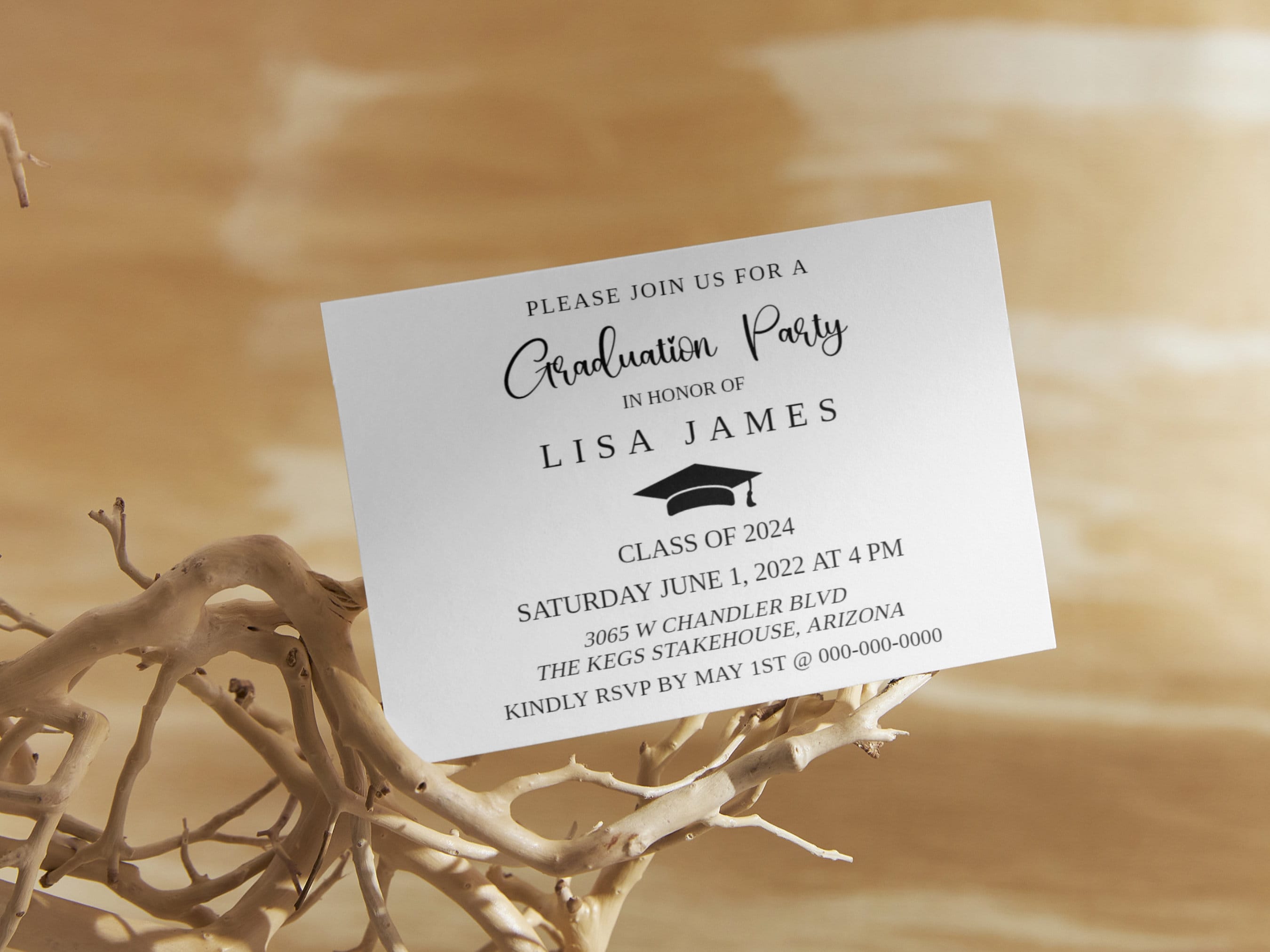 PRINTED Graduation Party Insert Card, Grad Information, Class of 2024 ...