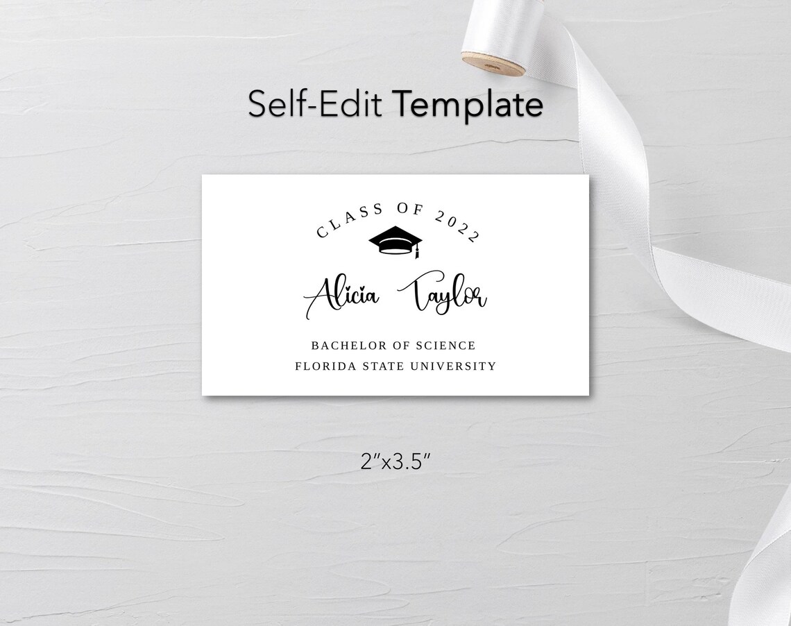 Graduation Name Card Graduation Insert Card Graduation - Etsy