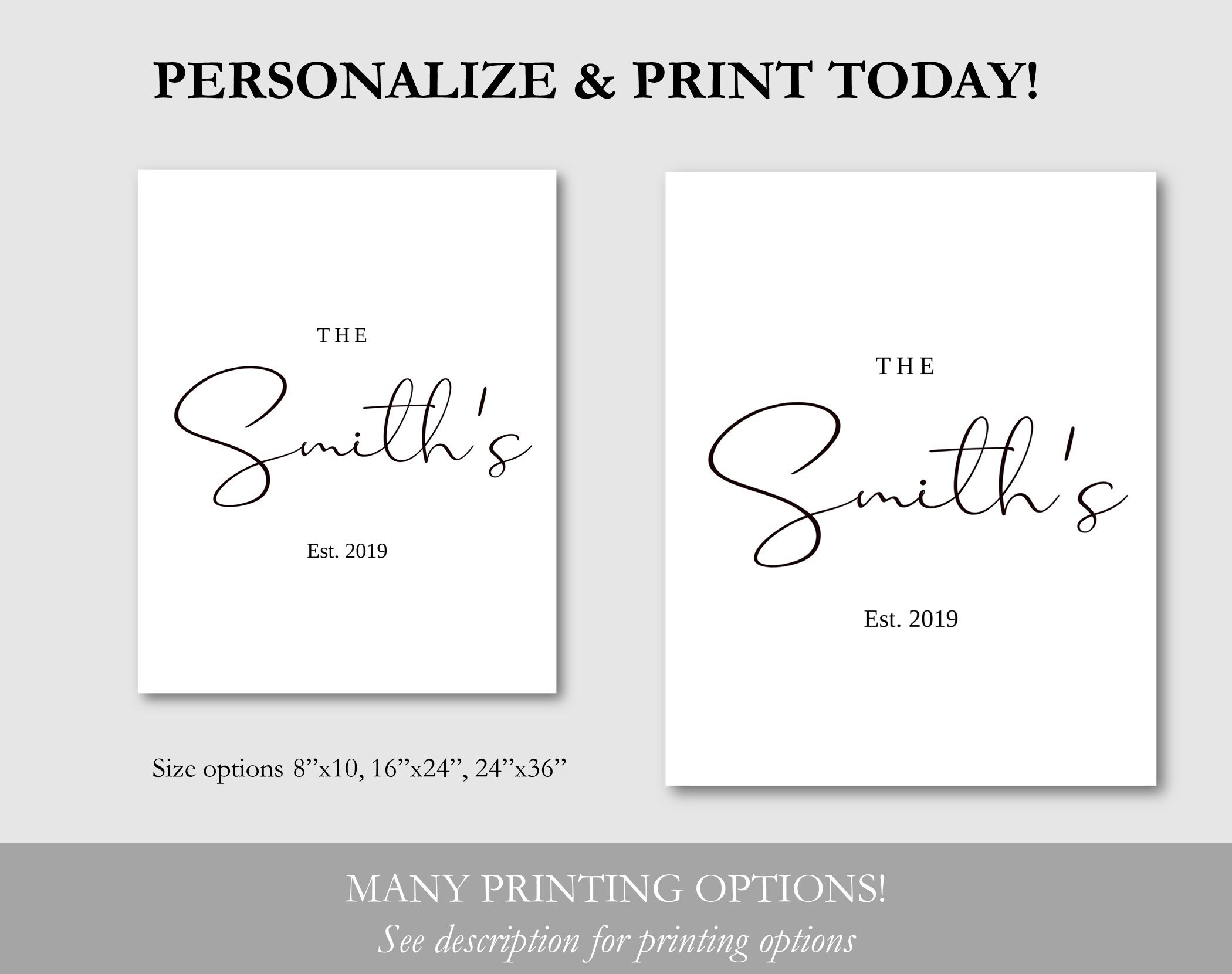 Established Family Sign Personalized Last Name Printable House - Etsy