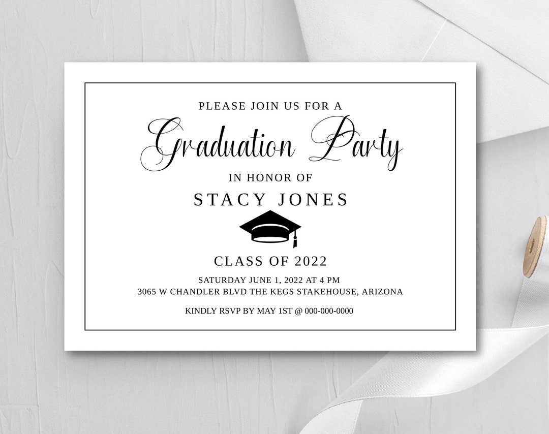Custom Graduation Invitation Inserts: Personalized RSVP Cards (3.5x2) - Etsy