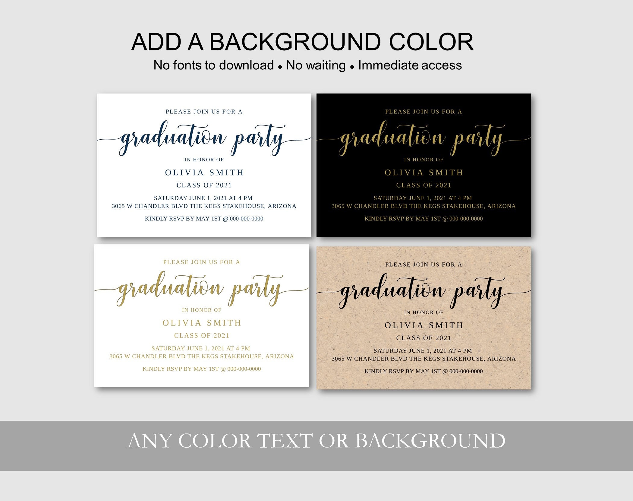 Graduation Party Details Card Custom Insert Insert Card - Etsy