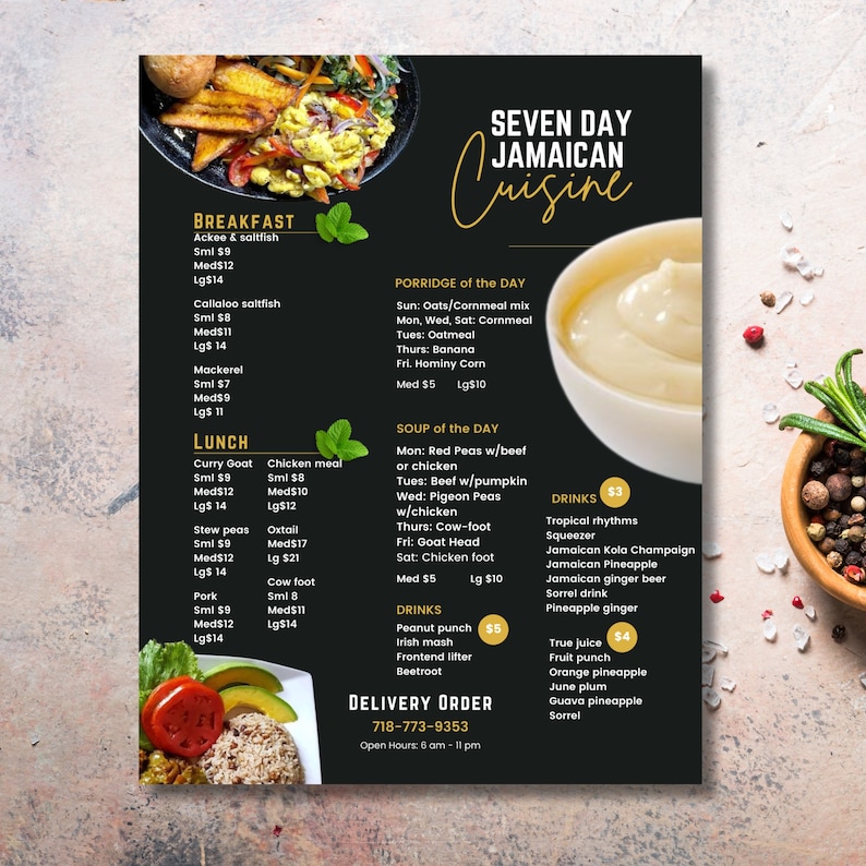 Restaurant Menu Template, Cocktail Menu, Take Away Menu, Menu Price ...