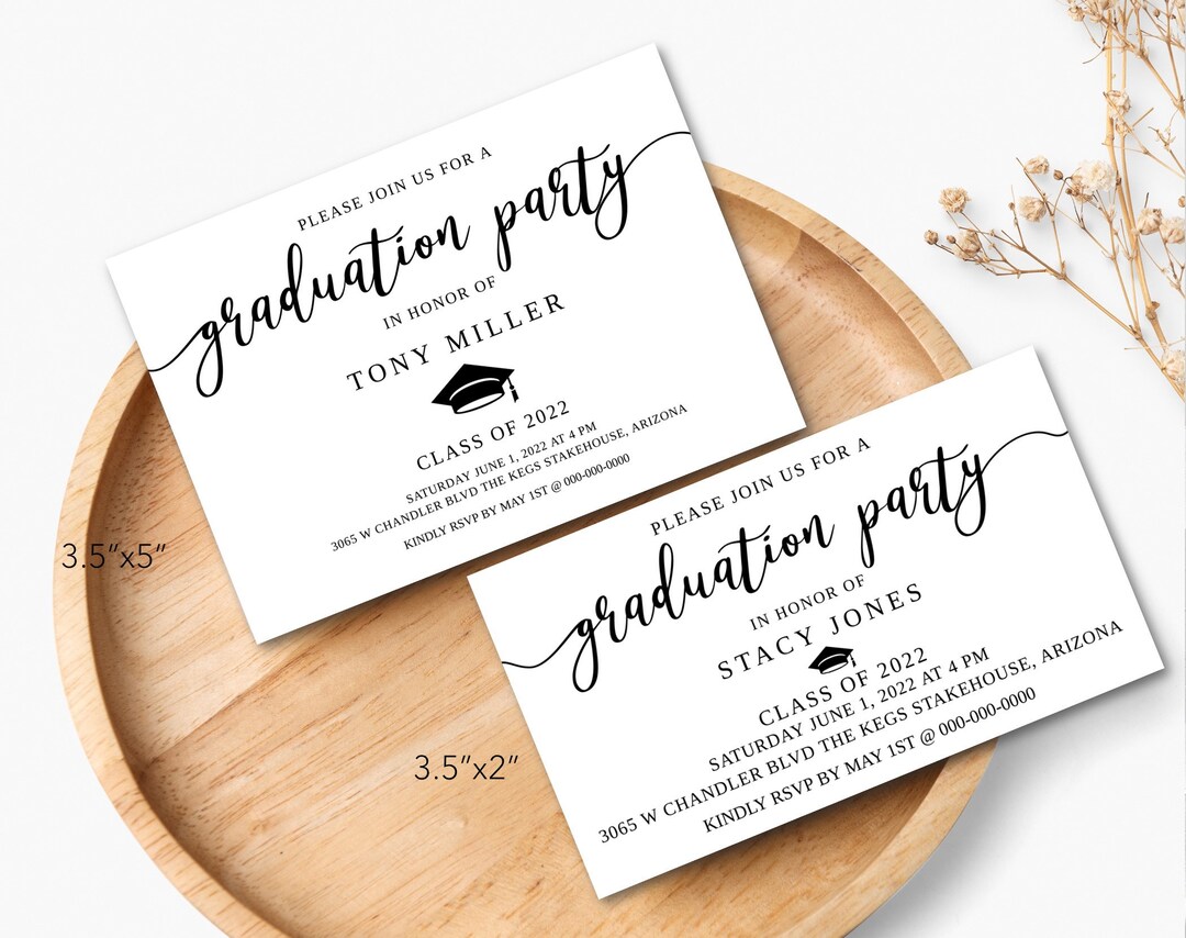 Graduation Party Details Card, Custom Insert, Class of 2025, Graduation ...