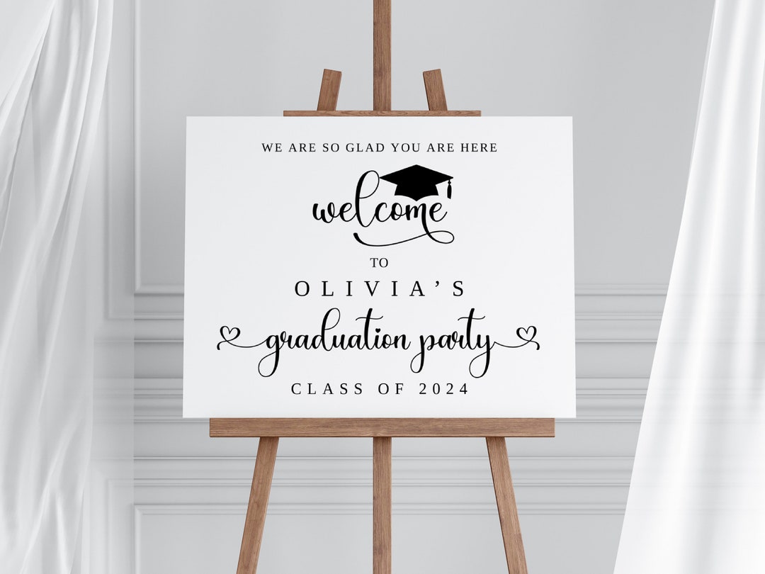 Graduation Party Welcome Sign, Grad Party Poster Sign, Graduation Yard ...