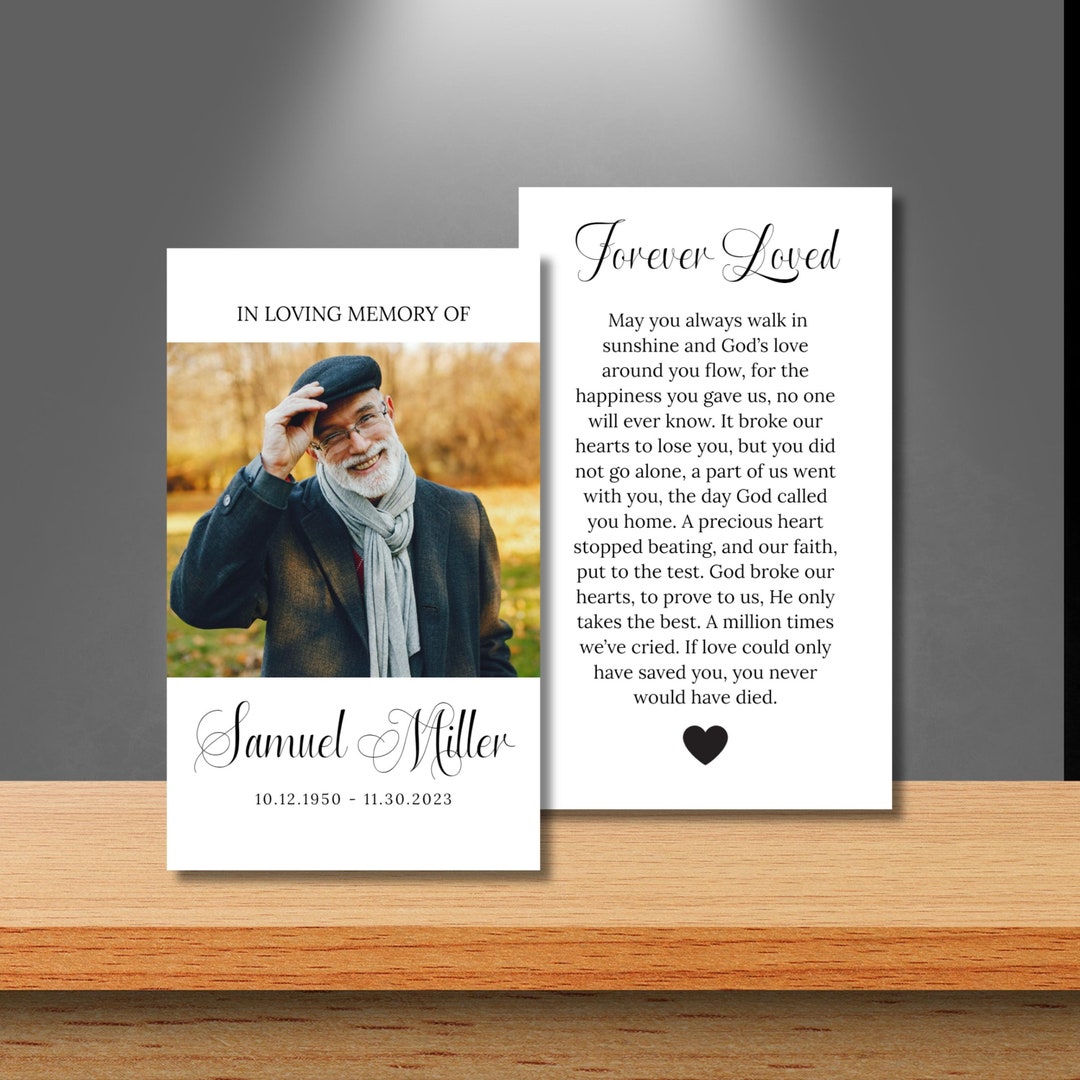 Funeral Prayer Card Template With Photos, Celebration of Life Prayer ...