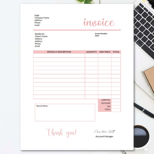 Printable Receipts in Ms Word - Etsy