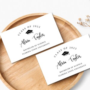 Graduation Name Card, Graduation Insert Card, Graduation Announcement ...