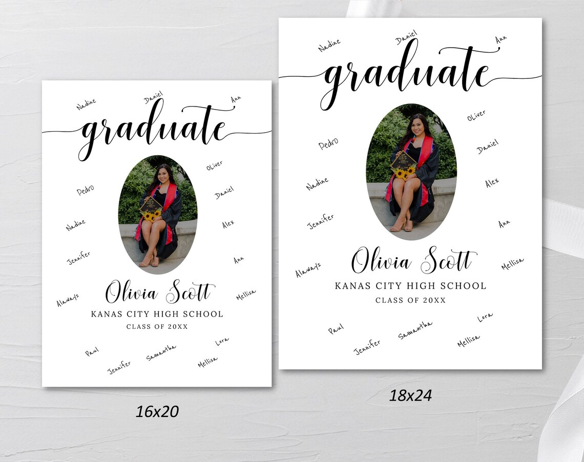 Graduation Signature Poster: Guest Book Alternative (digital Download ...