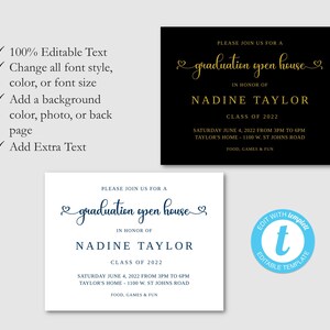 Graduation Open House Invitation Template: 2026 Modern Calligraphy ...