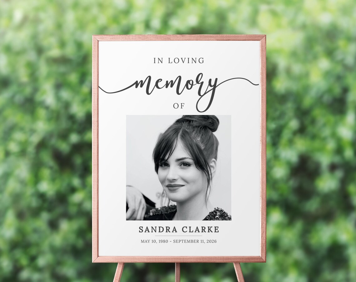 Funeral Welcome Sign Template Celebration of Life Poster in - Etsy