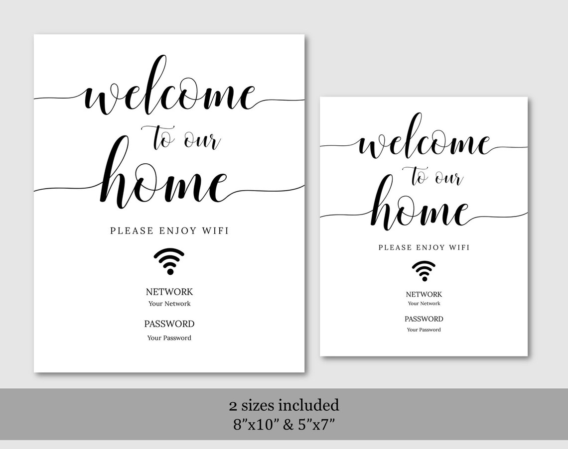 WIFI Password Sign Printable Editable Guest Wi-fi Signs - Etsy