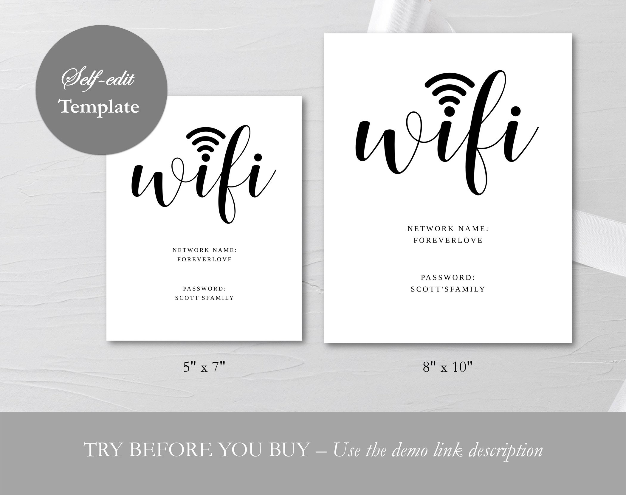 Wifi Sign Printable WIFI Password Be Our Guest WIFI Sign - Etsy
