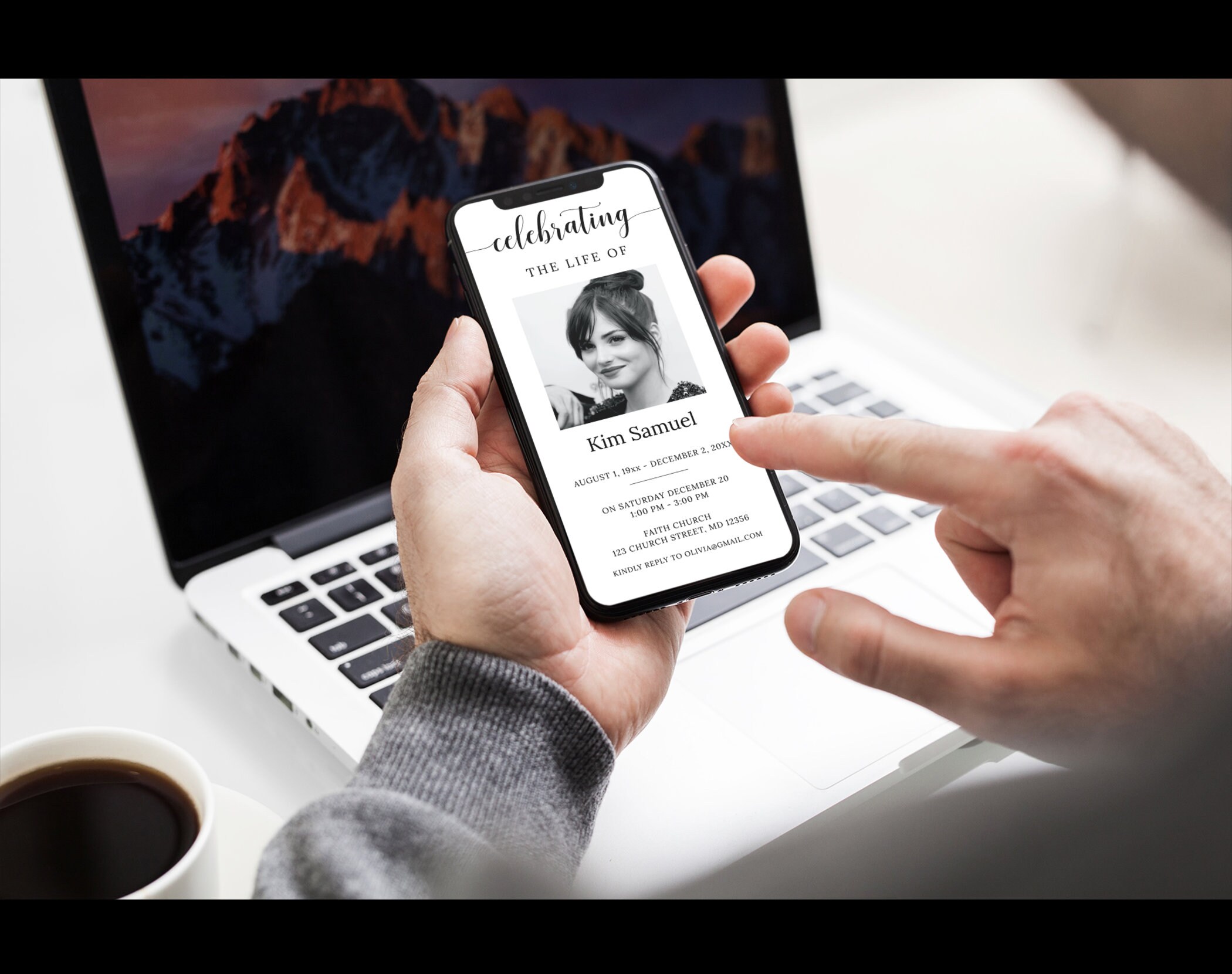 Memorial Celebration of Life Evite Text Invitation Instant - Etsy