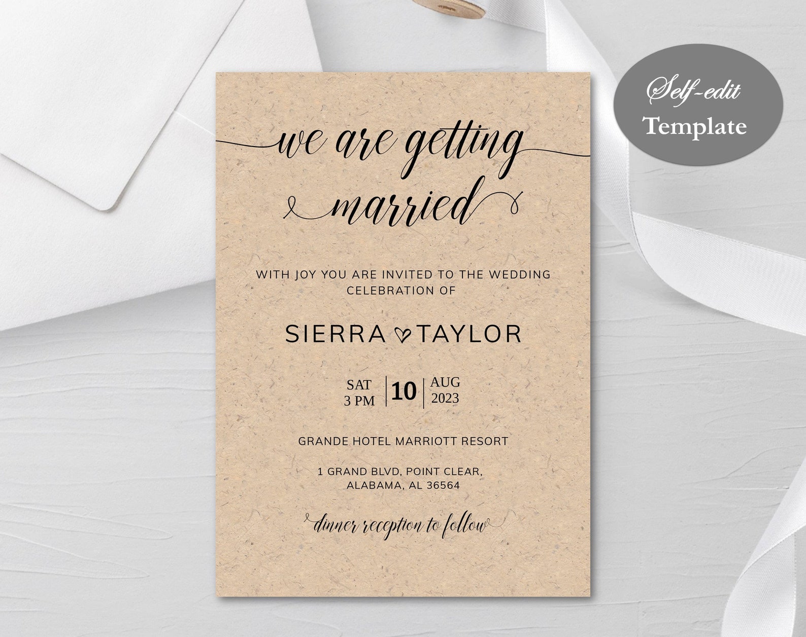 Printable Rustic Wedding Invitation Set Country Wedding - Etsy