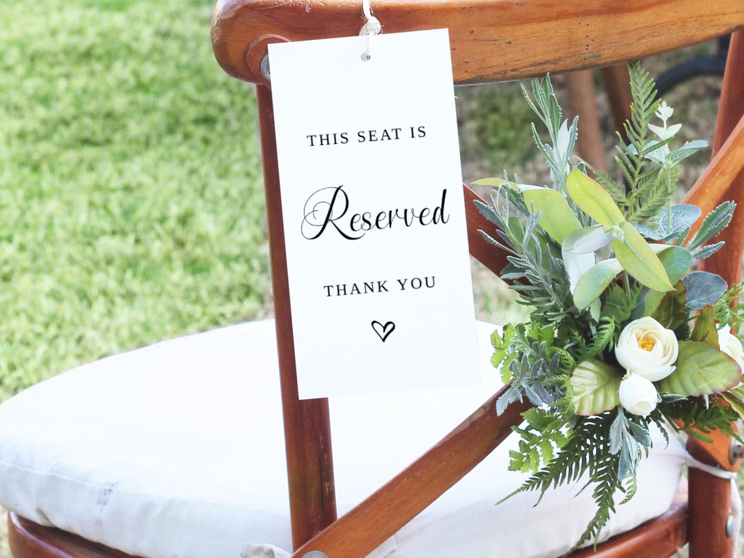 Reserved Seating Sign, Wedding Signage, Celebration of Life, Funerals ...