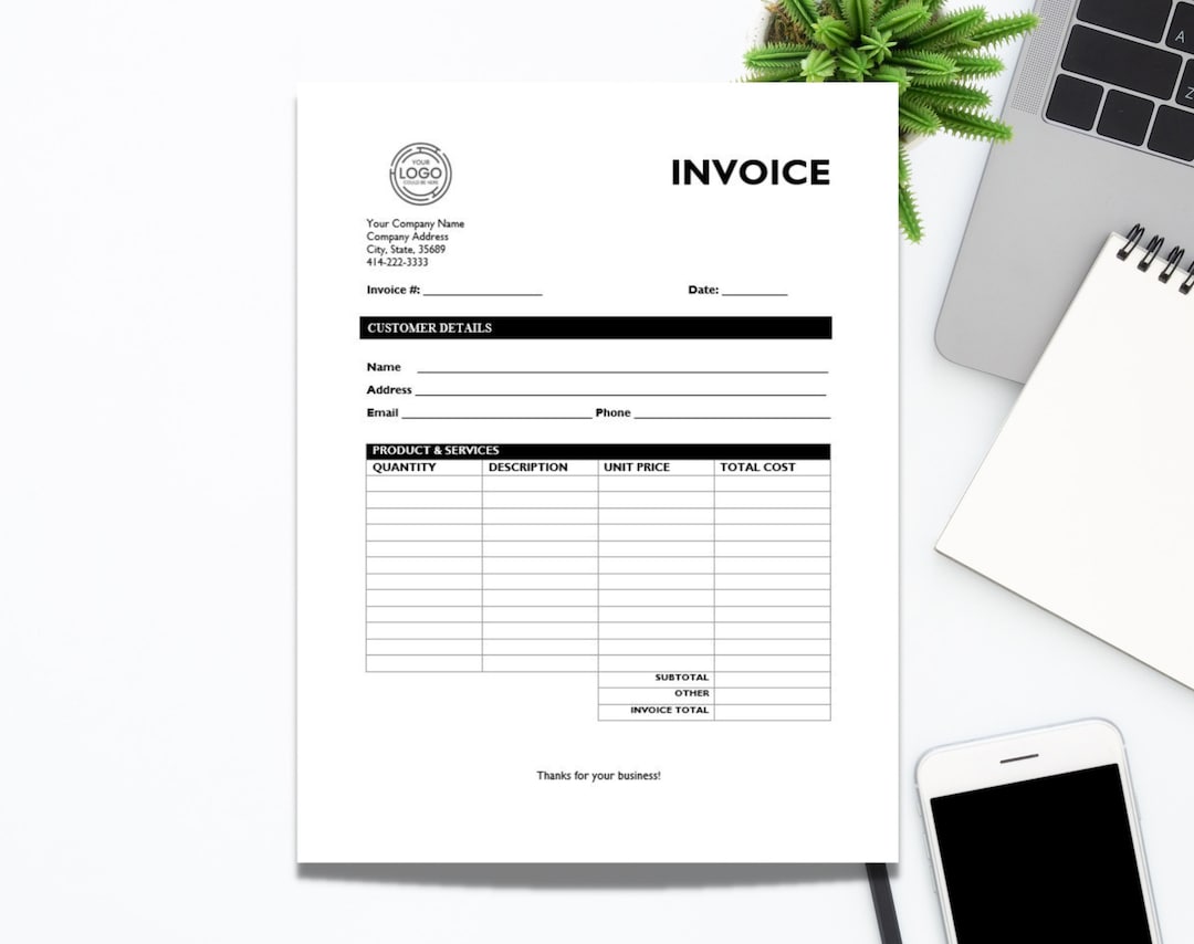 Invoice Bill Small Business Template, Google Forms, MS Word, Google ...