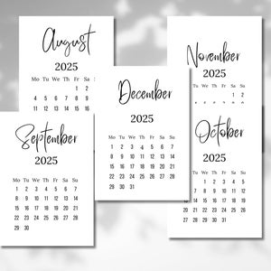 Desk Calendars 2025 Printable Simple Mini Monthly Calendar Minimalist ...