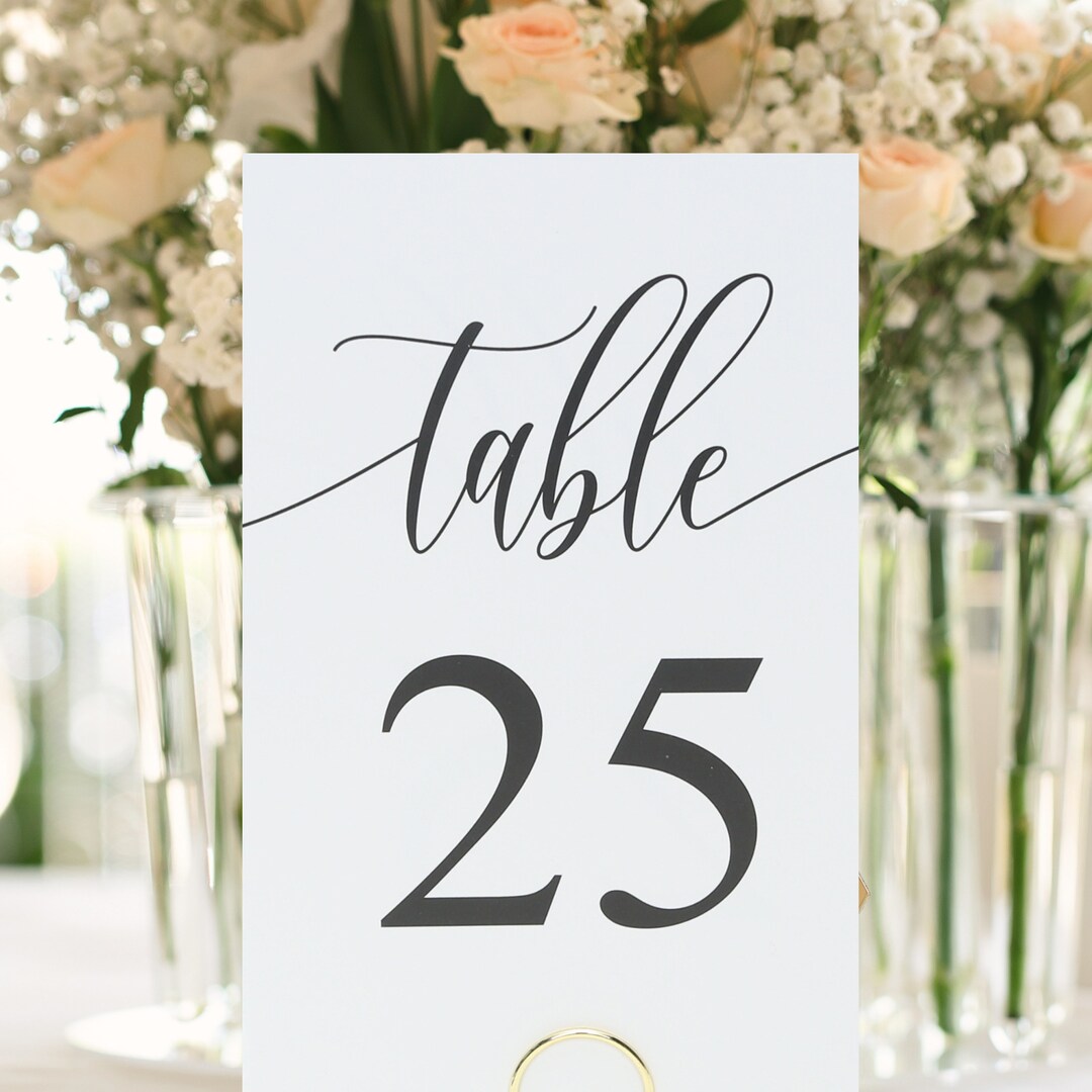 Modern Table Numbers, Reception Table Numbers, Simple Table Number ...