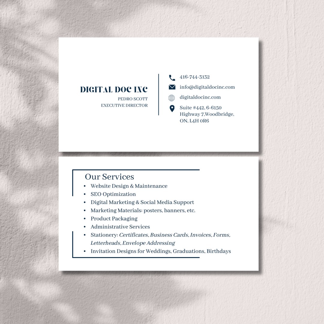 Custom Business Cards Design Template, With Your Artwork Ready to Print ...