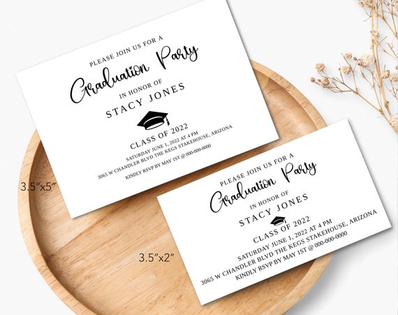 Graduation Party Insert Card Graduation Information Card - Etsy