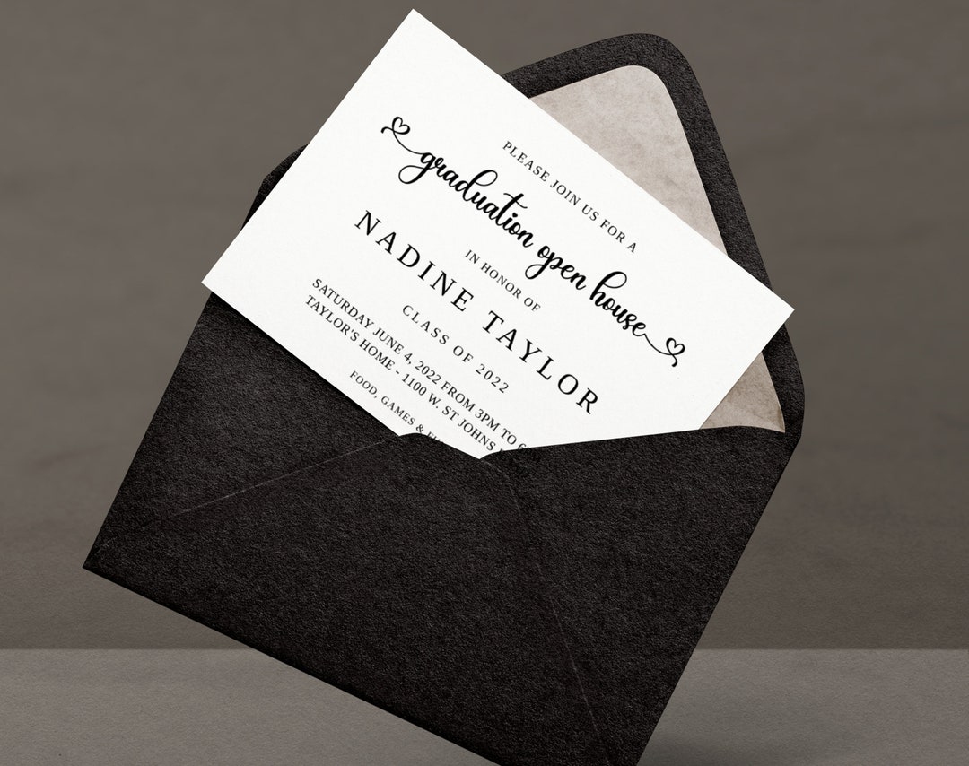 Graduation Open House Invitation Announcement Printable Template, Grad ...