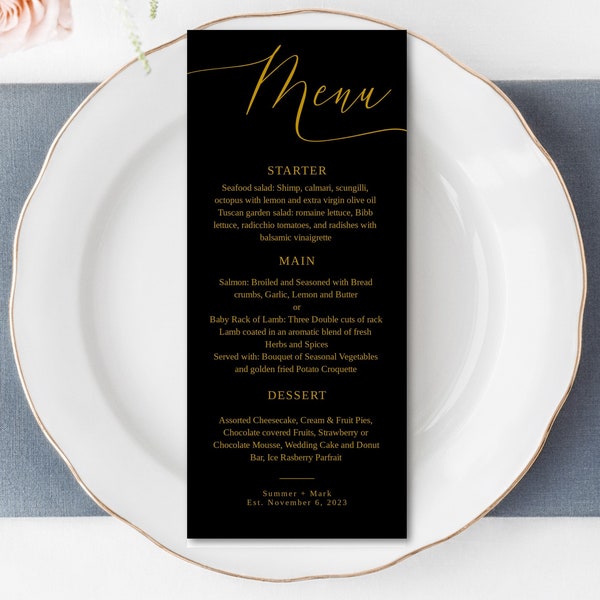 Rustic Menu Cards - Etsy