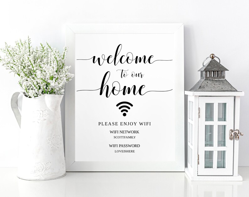 WIFI Password Sign Printable, Editable Guest Wi-fi Signs, Digital ...