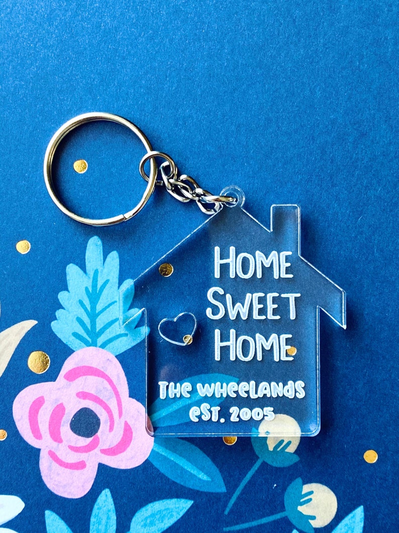 Welcome Home Keychain Home Sweet Home Keychain Custom House - Etsy