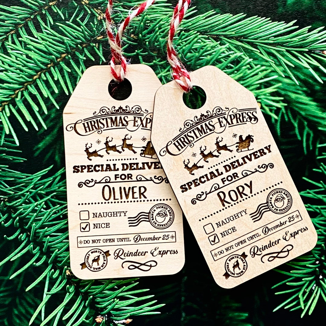 Santa Gift Tags, Personalized Christmas Wooden Gift Tags From Santa ...