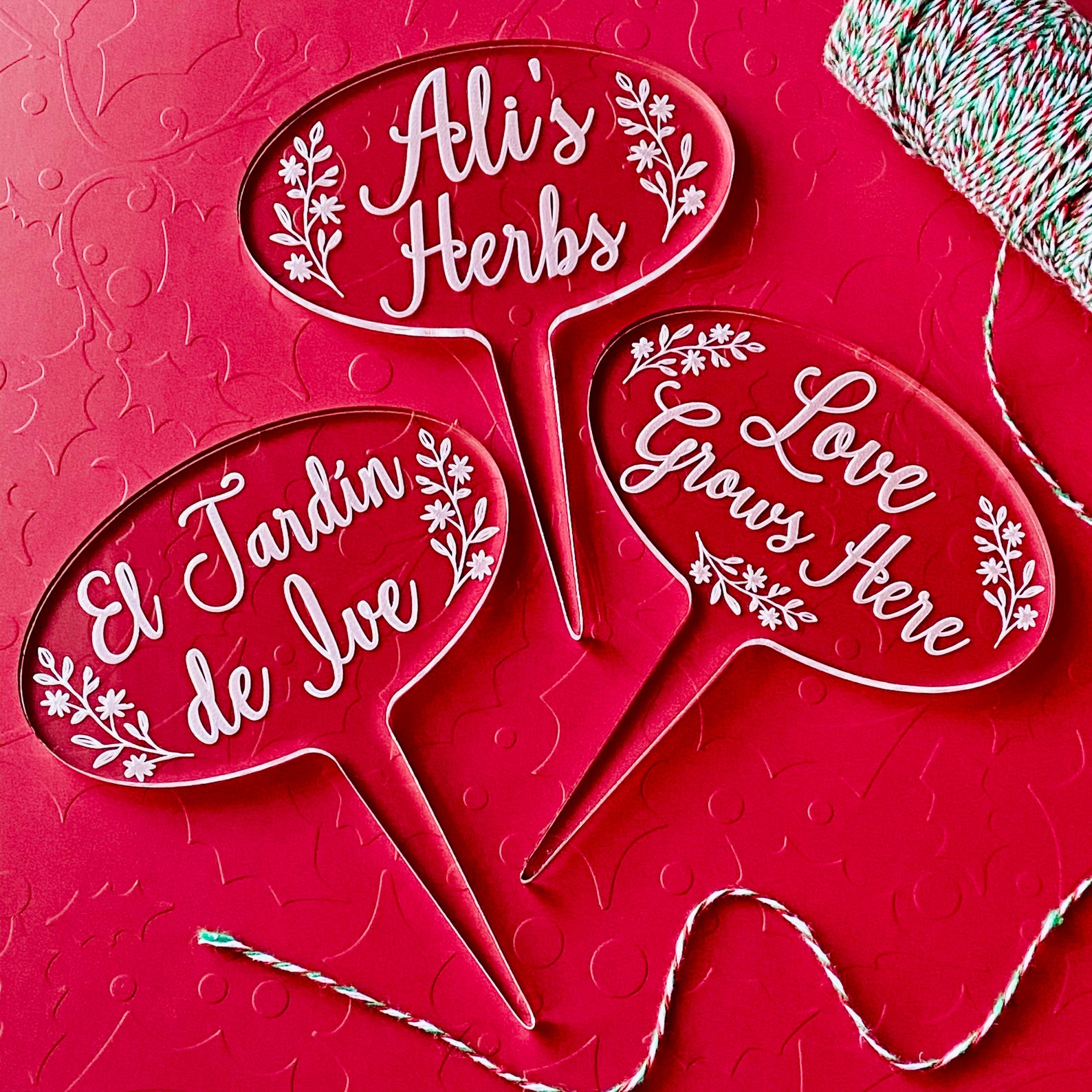 Personalized Acrylic Garden Sign Flower Pot Message Sticks | Etsy