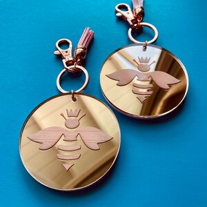 Queen Bee Keychain, Rose Gold Personalized Keychain, Beautiful Gift for ...