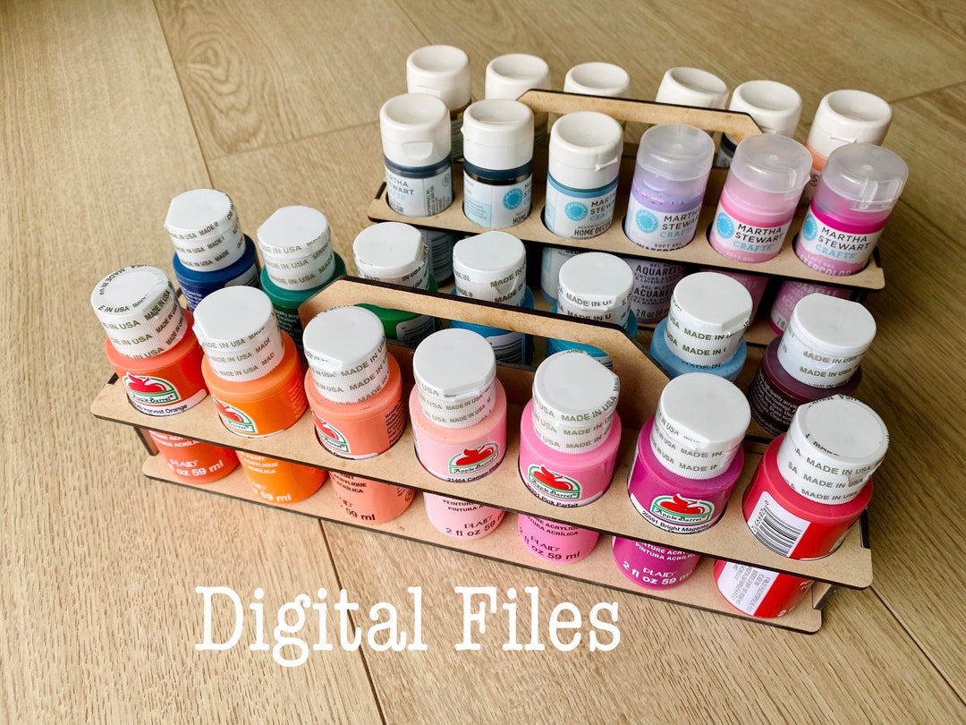 Paint Caddy for 2 Oz Paint Bottles, Acrylic Paint Storage Laser Cut ...