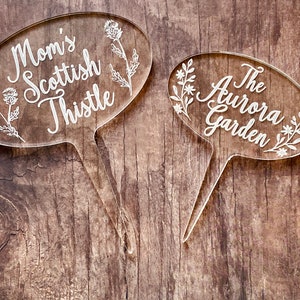 Personalized Acrylic Garden Sign, Flower Pot Message Sticks, Gardening ...
