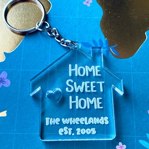 Welcome Home Keychain, Home Sweet Home Keychain, Custom House Shaped ...
