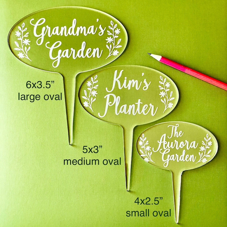 Personalized Acrylic Garden Sign Flower Pot Message Sticks | Etsy