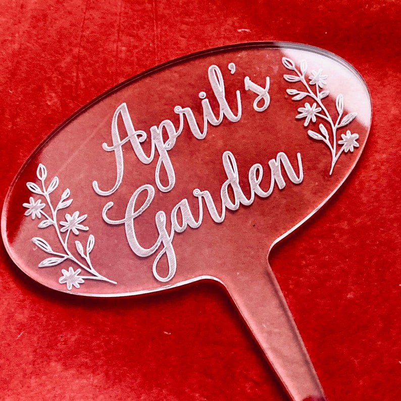 Personalized Acrylic Garden Sign Flower Pot Message Sticks - Etsy Canada