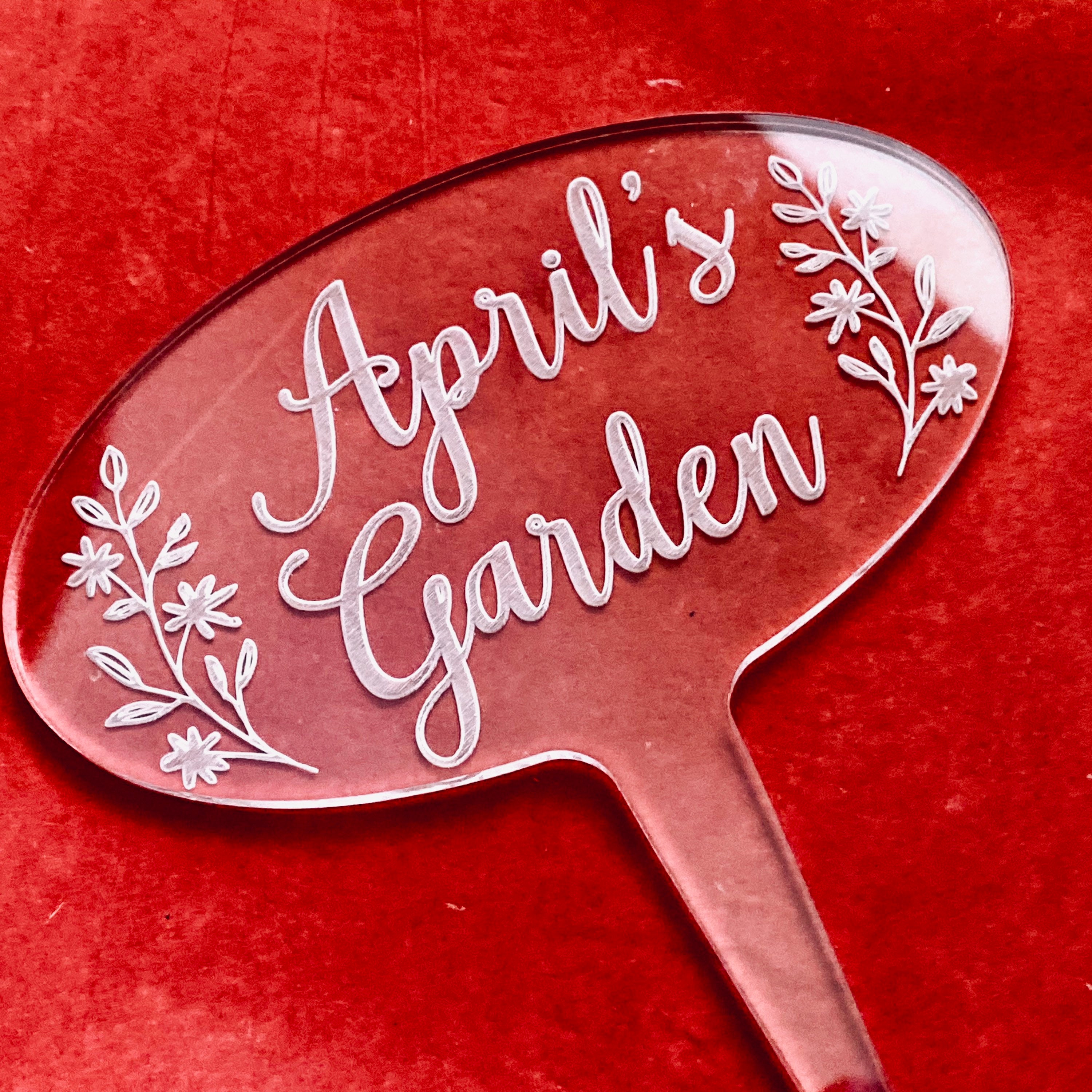 Personalized Acrylic Garden Sign Flower Pot Message Sticks - Etsy Canada