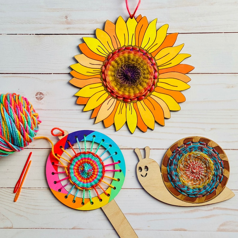 Weaving Kits SVG File Bundle, Circular Weaving Frame Laser Cut File ...