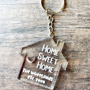 Welcome Home Keychain, Home Sweet Home Keychain, Custom House Shaped ...
