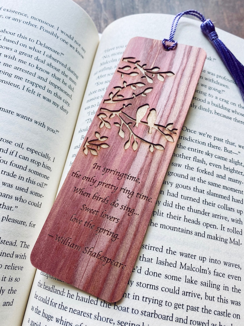 Wood Bookmarks | Custom Literary Quote Bookmarks | Choose From 3 ...
