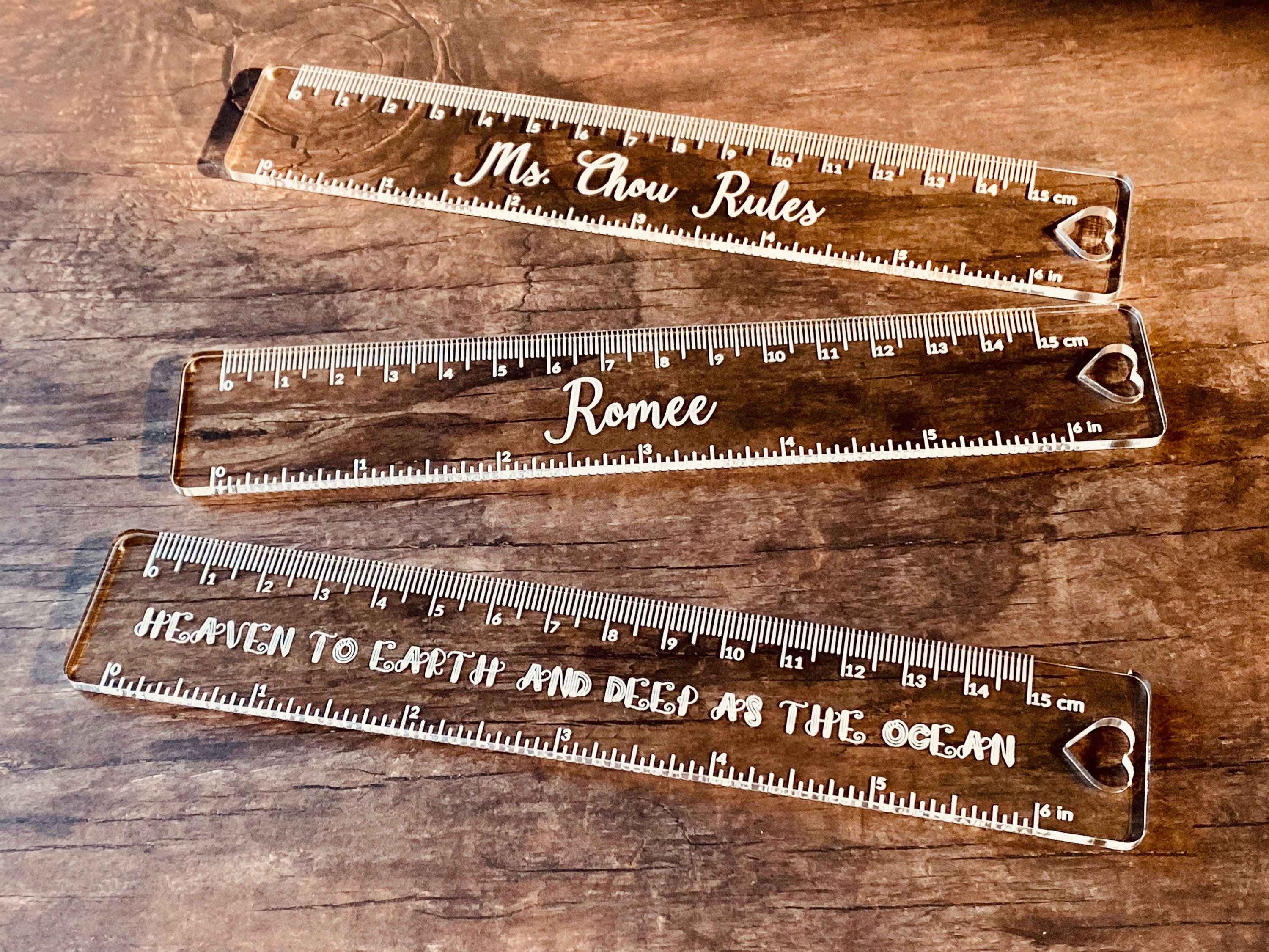 Personalized Ruler 6 Inch or 12 Inch Wood Ruler Great Gift - Etsy UK